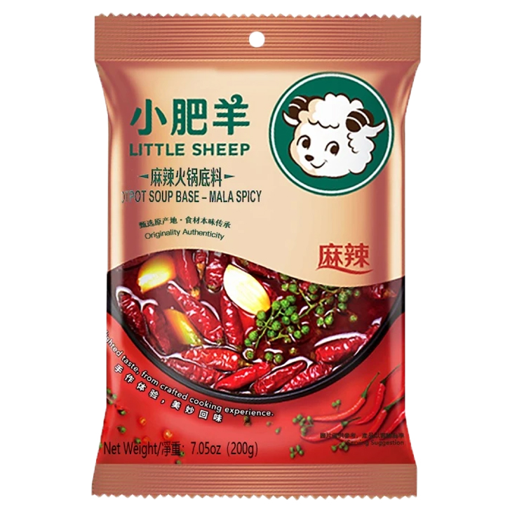 Little Sheep Hotpot Soup Base - Spicy (Mala) 24x200g bag - Liroy B.V.