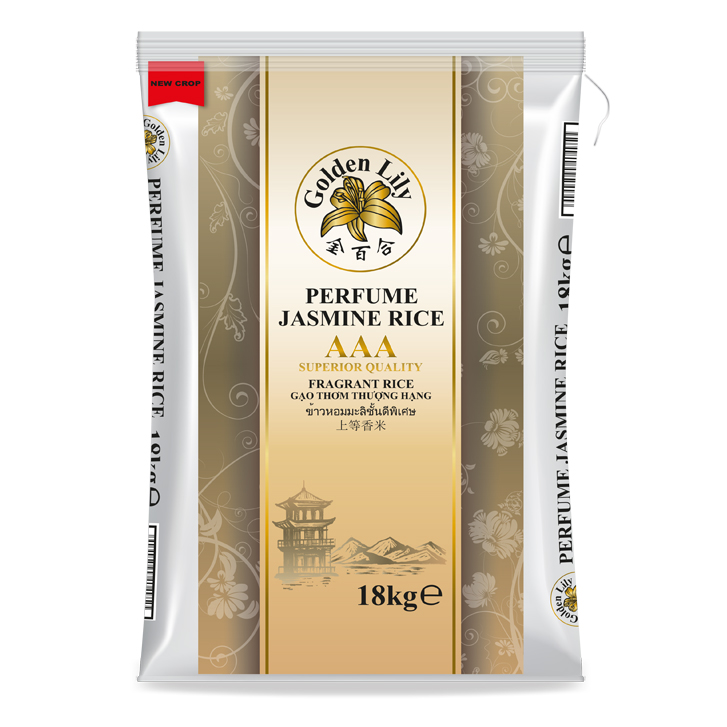Golden Lily Perfume Jasmine Fragrant Rice 1x18kg bag - Liroy B.V.